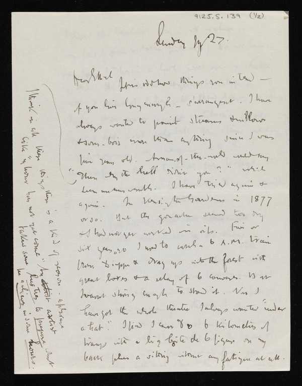 Incomplete letter from Walter Sickert to Ethel Sands‘, Walter Richard ...