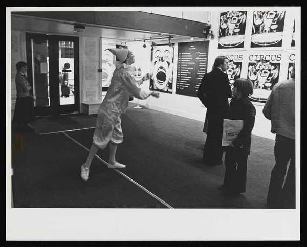 Black and white installation shot of Ian Breakwell’s ‘Circus’ at Third ...