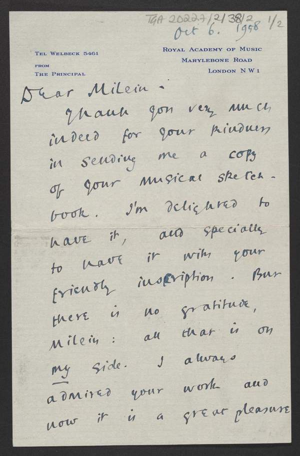 Armstrong, Thomas‘, collection owner: Milein Cosman, 1945–66 ...