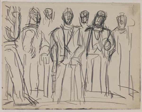 Sketch of miners singing, a study for painting‘, Josef Herman, [1951 ...