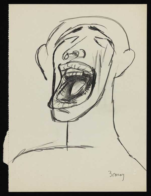 Drawing of a man screaming‘, Keith Vaughan, [1956]‘, Keith Vaughan ...