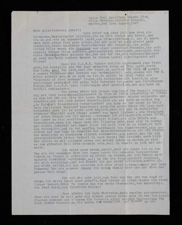 Letter from Edward Renouf to Anny Schey von Koromla‘, Edward Renouf ...