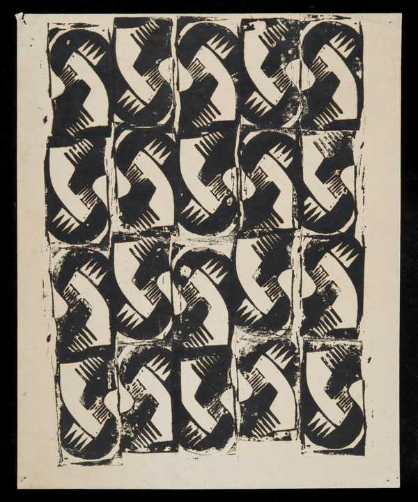 Print of an abstract repeated design‘, Felicia Browne‘, Felicia Browne – Tate Archive | Tate