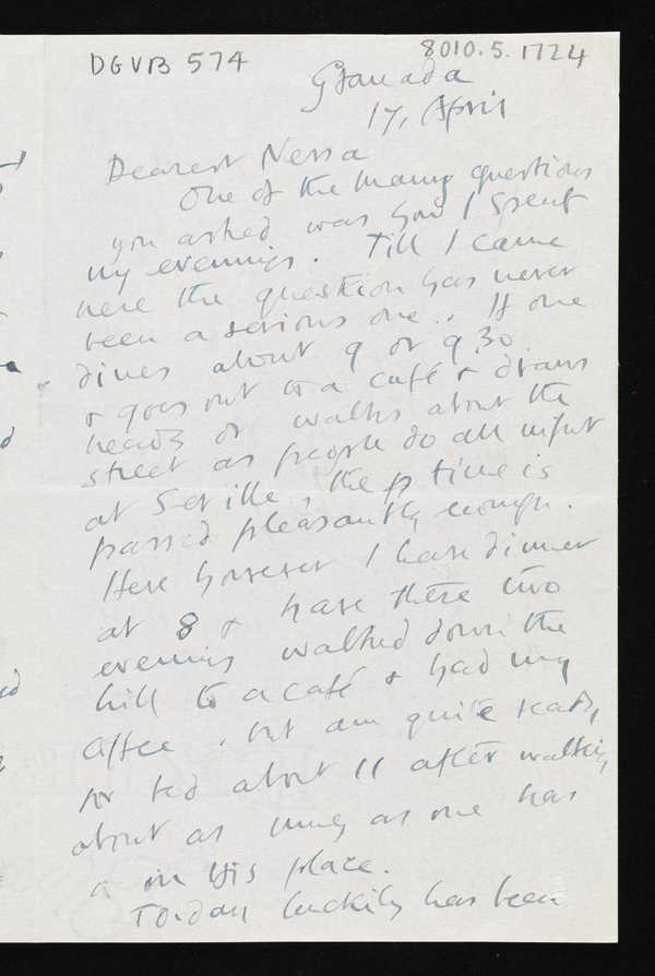 Letter from D. [Duncan Grant] to Vanessa Bell‘, Duncan Grant, recipient ...