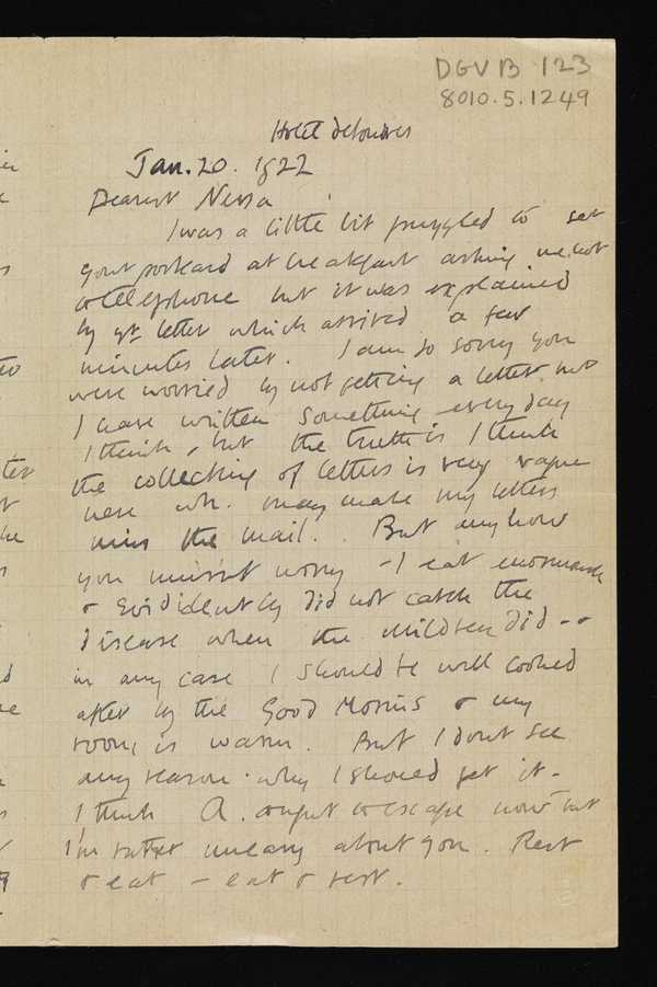 Letter from Bear [Duncan Grant] to Vanessa Bell‘, Duncan Grant ...