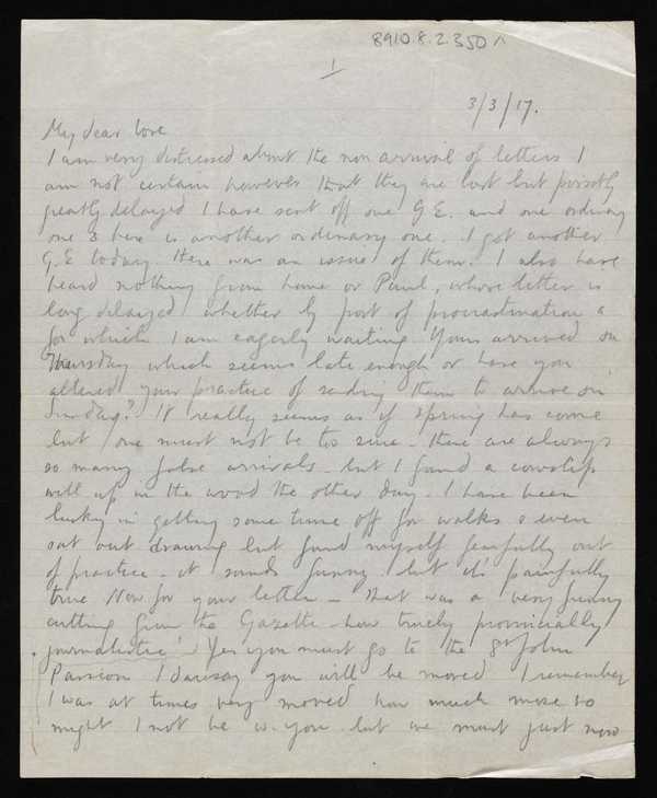 Letter from John Nash to Christine Nash‘, John Nash, recipient ...