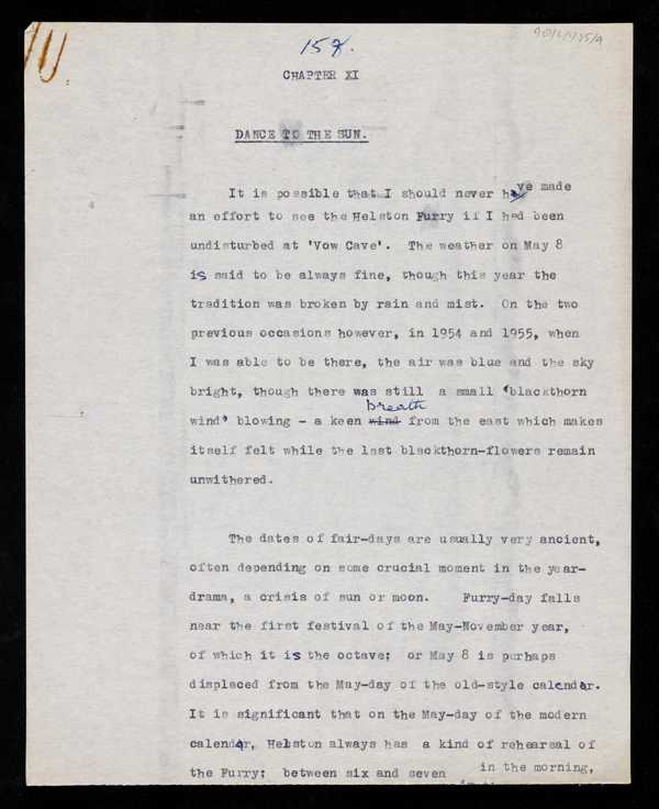 Draft typescript of chapter 11 titled ‘Dance to the Sun’‘, Ithell ...