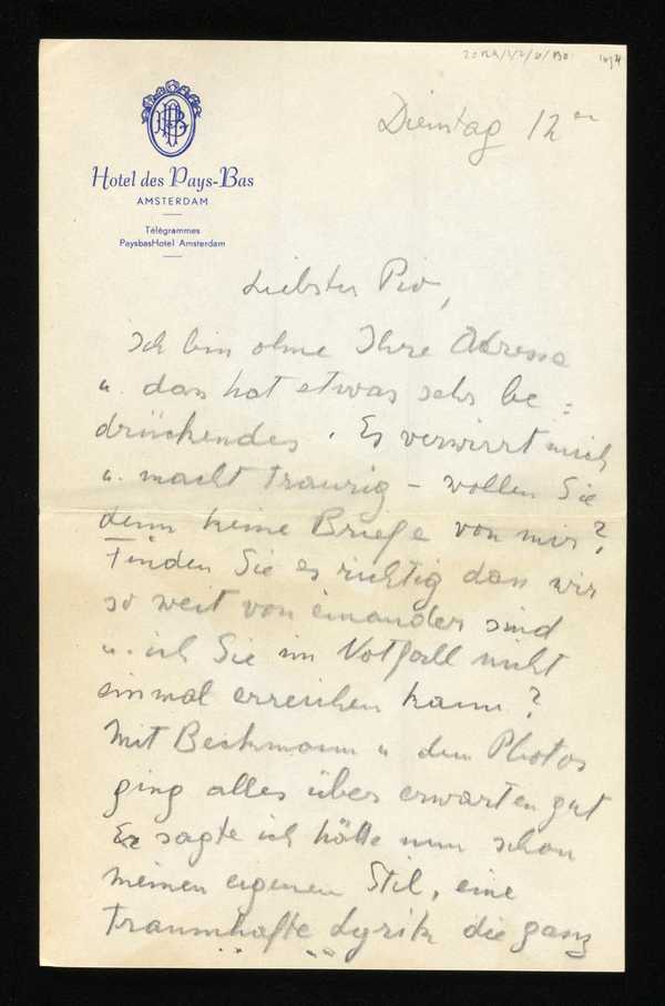 Letter to Elias Canetti‘, recipient: Elias Canetti, 12 [August 1947 ...