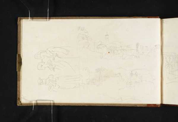 ‘Two Views of Albano; Also Sketch of Three Female Figures‘, Joseph ...