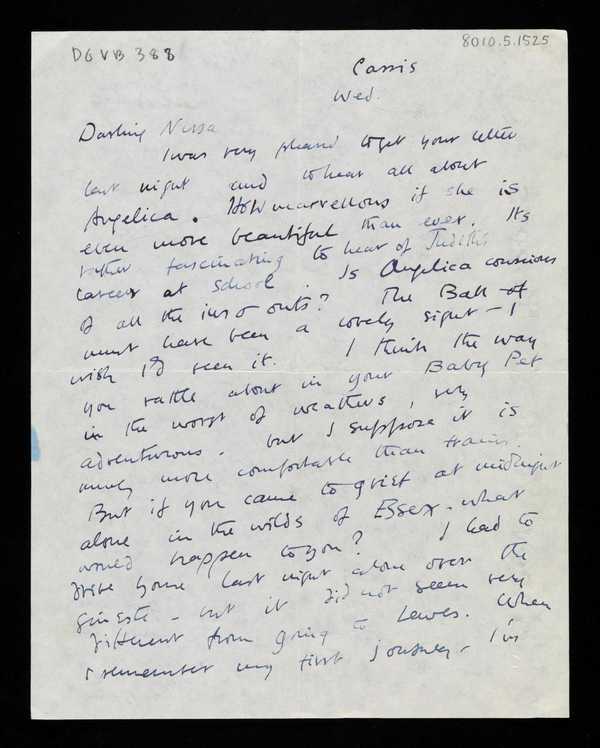 Letter from Bear [Duncan Grant] to Vanessa Bell [London]‘, Duncan Grant ...