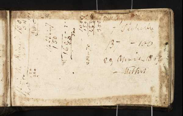 A Landscape; with Inscriptions by Turner: Accounts and Notes‘, Joseph ...