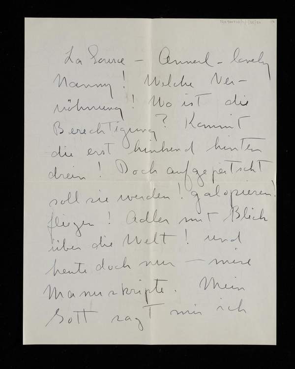 Letter from Edward Renouf to Anny Schey von Koromla‘, Edward Renouf ...