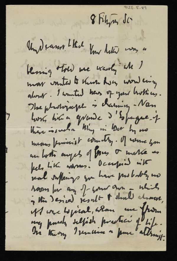 Letter from Walter Sickert to Ethel Sands, addressed 8 Fitzroy Street ...
