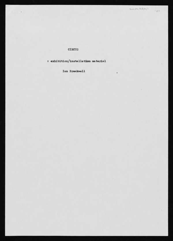 A Photocopied Typed Document Entitled Circus Exhibition installation a-photocopied-typed-document-entitled-circus-exhibition-installation