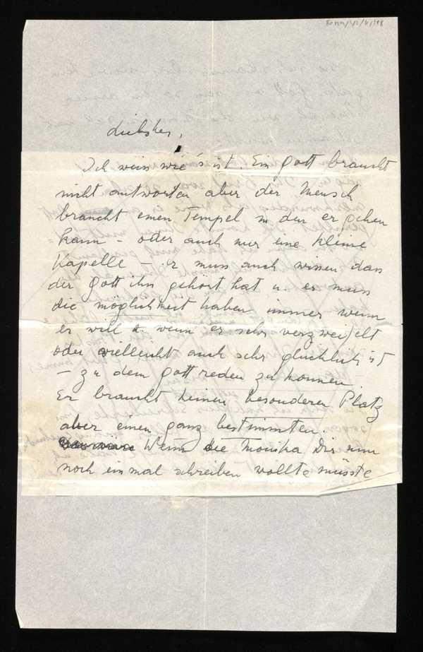 Letter to Elias Canetti‘, recipient: Elias Canetti, [1949]‘, recipient ...