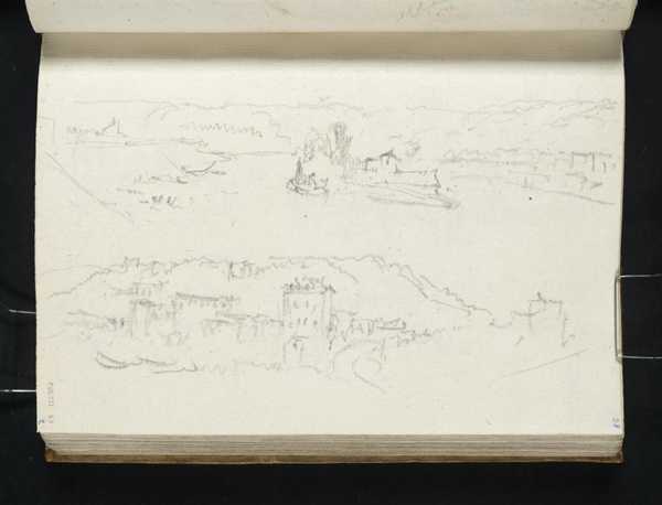 ‘Waterside Terrain and Buildings on a Hillside, Northern France ...