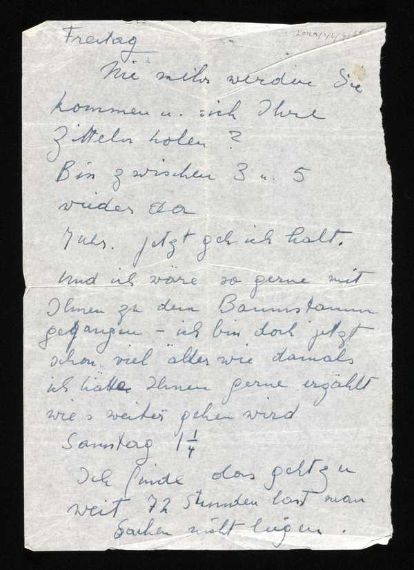 Note to Elias Canetti‘, recipient: Elias Canetti, [1943–4]‘, recipient ...