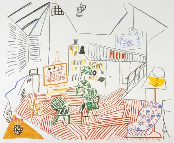 ‘Pembroke Studio Interior‘, David Hockney, 1984 | Tate