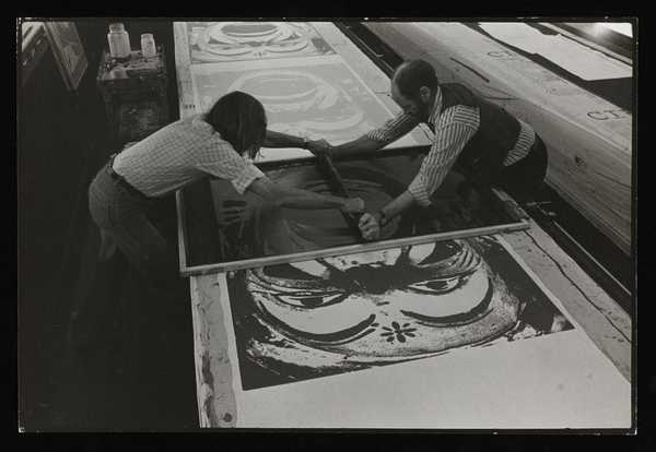 Black and white photograph of Ian Breakwell and Jimmy Cosgrove working ...