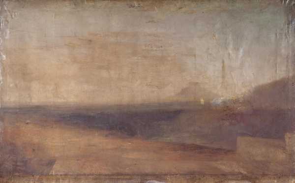 ‘Extensive Landscape with River or Estuary and a Distant Mountain ...