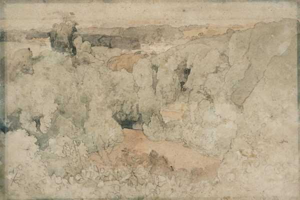 ‘Distant View of Greta Bridge from Mortham Wood‘, John Sell Cotman, c ...