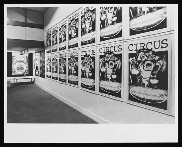 Black and white installation shot of Ian Breakwell’s ‘Circus’ at the ...