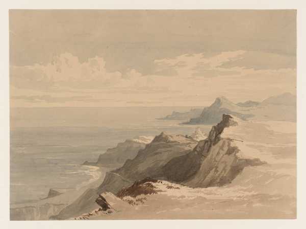 ‘Wide Landscape with Cliffs and Sea‘, attributed to Samuel Phillips ...