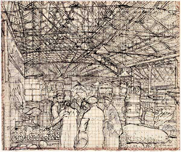 ‘Study for ‘Leeds Market’‘, Harold Gilman, c.1913 | Tate