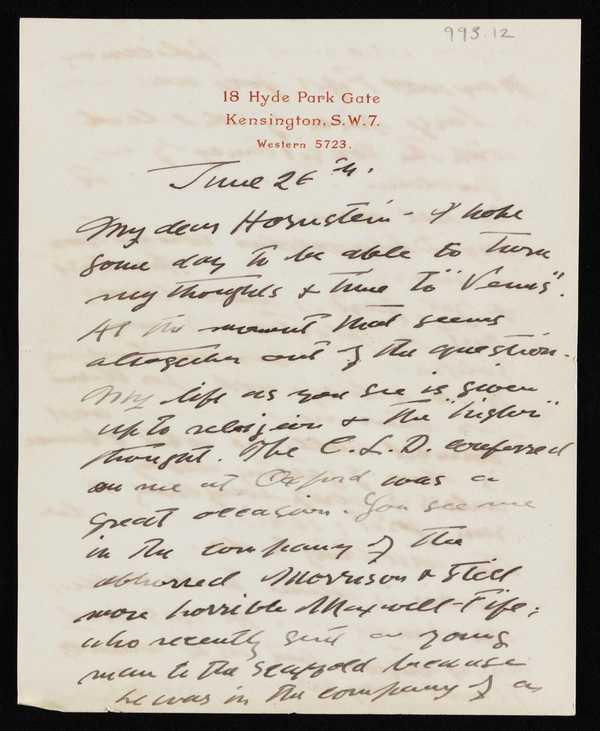 Letter from Jacob Epstein to Norman Hornstein‘, Sir Jacob Epstein ...