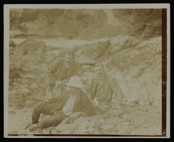 Photograph of Henry Scott Tuke with George W. Beldam (standing) and R.H ...