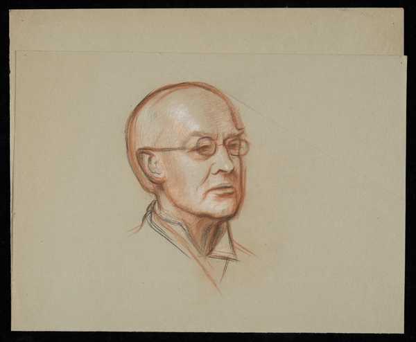 Study of the head of a man wearing spectacles‘, Sir William Rothenstein ...