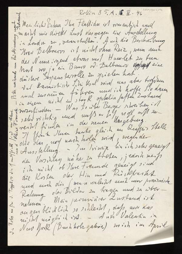 Letter from Max Beckmann, Amsterdam‘, Max Beckmann, recipient: Marie ...