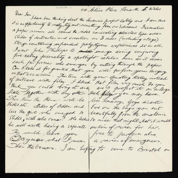 Letter from Ivor Davies to Ian Breakwell‘, Ivor Davies, recipient: Ian ...
