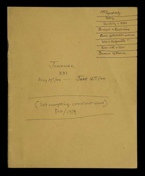 Journal number twenty-one‘, Keith Vaughan, 19 May–16 June 1944‘, Keith ...