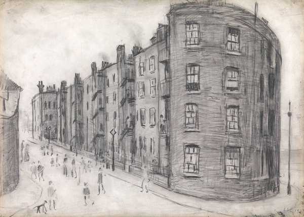 ‘Study for ‘Dwellings, Ordsall Lane, Salford’‘, L.S. Lowry, 1927 | Tate