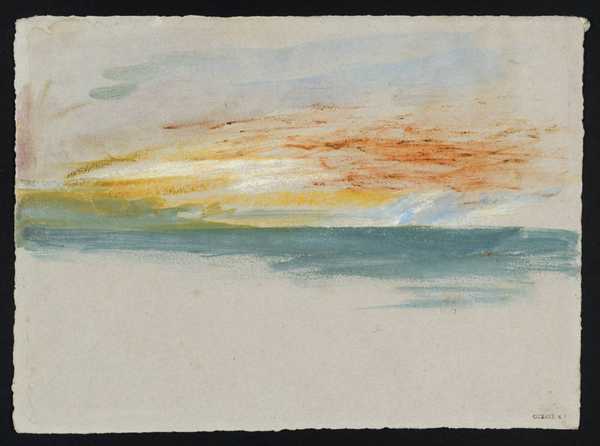 ‘Sunset over Lake or River‘, Joseph Mallord William Turner, c.1834 | Tate