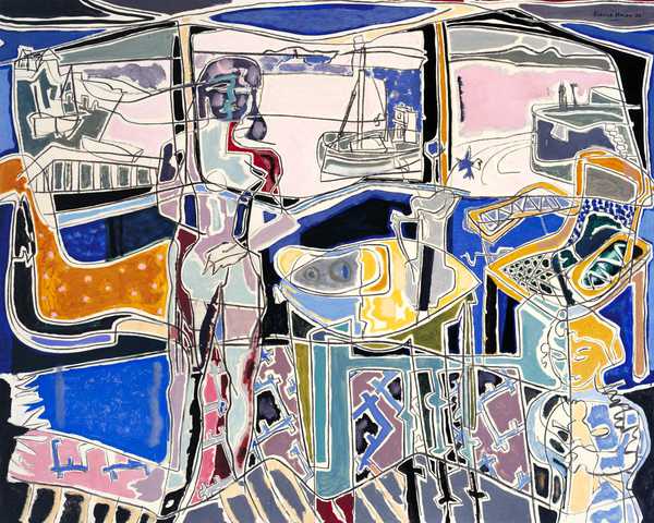 ‘Harbour Window with Two Figures : St Ives : July 1950‘, Patrick Heron ...