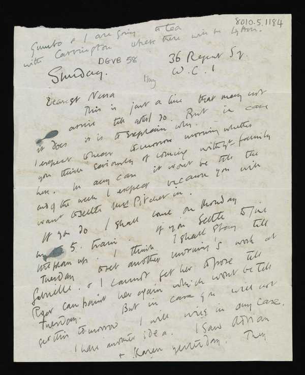 Letter from Bear [Duncan Grant] to Vanessa Bell [Charleston]‘, Duncan ...