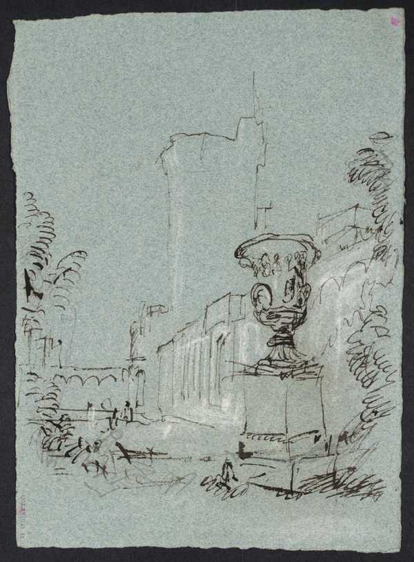 ‘East Cowes Castle from the South-East, Looking along the Lawn‘, Joseph ...