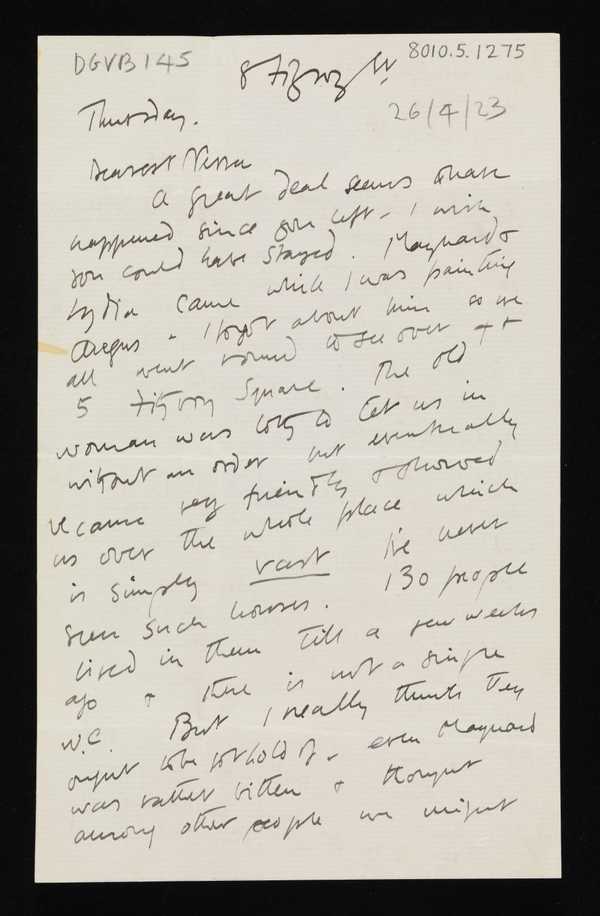 Letter from Bear [Duncan Grant] to Vanessa Bell‘, Duncan Grant ...