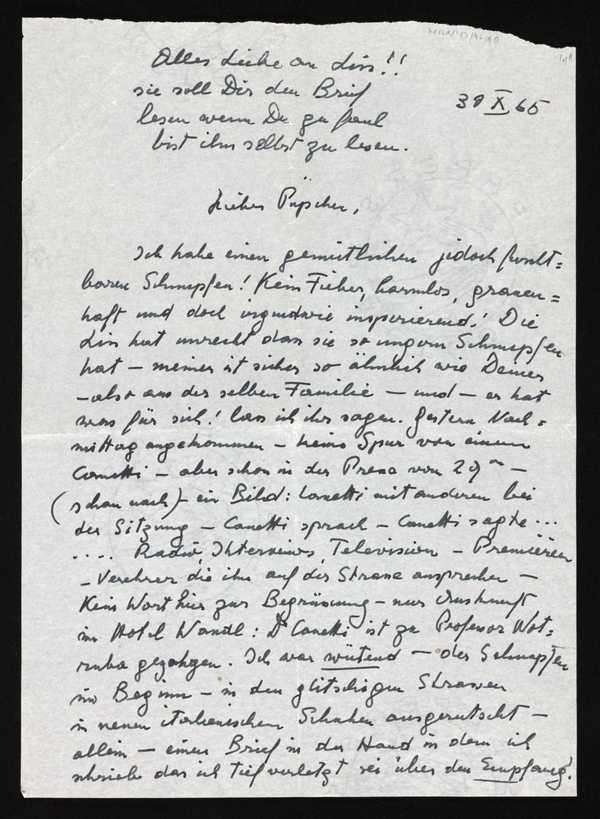 Letter from Marie-Louise von Motesiczky, Vienna‘, recipient: Henriette ...
