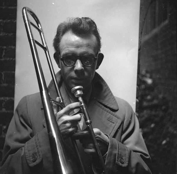 Photograph of Ken Wray with a trombone‘, Nigel Henderson, [c.1949–c ...