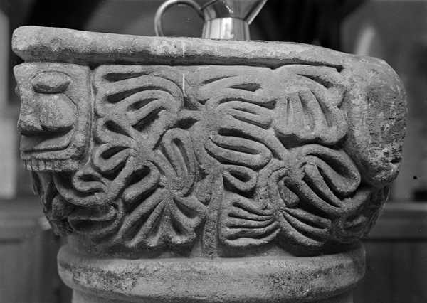 Photograph of a font at St. Mary the Virgin Church in Luppitt, Devon ...