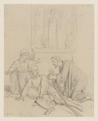 ‘f) A Dying Aged Warrior, a Maiden and a Monk: Sothey: Roderick ...