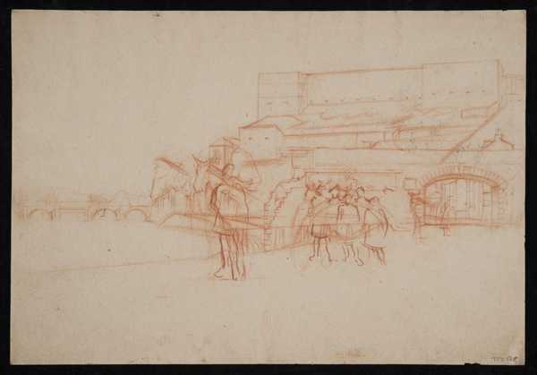 Group of figures outside a fortress‘, Sir William Rothenstein‘, Sir ...
