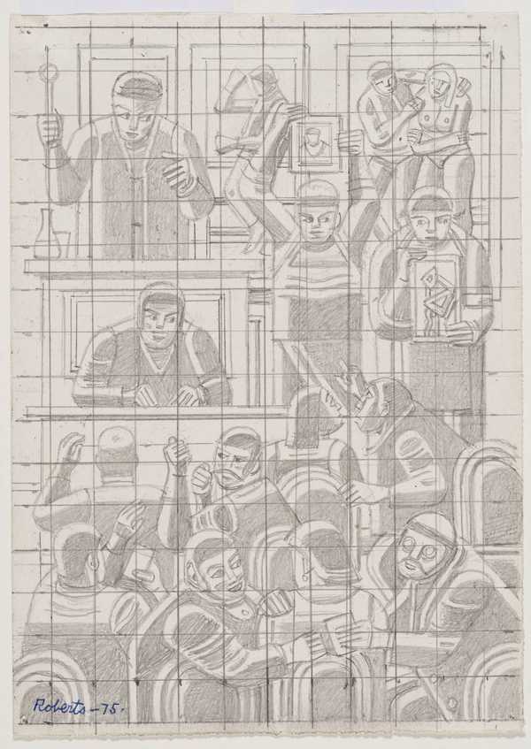 ‘Study for ‘Auction’‘, William Roberts, 1975 | Tate