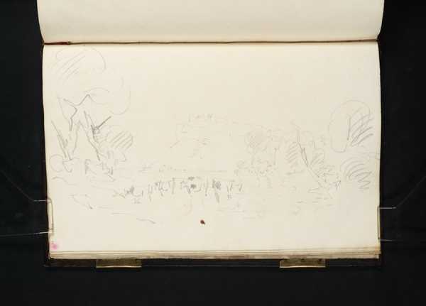 ‘Distant view of Beeston Castle, with Cattle Watering in the Foreground ...