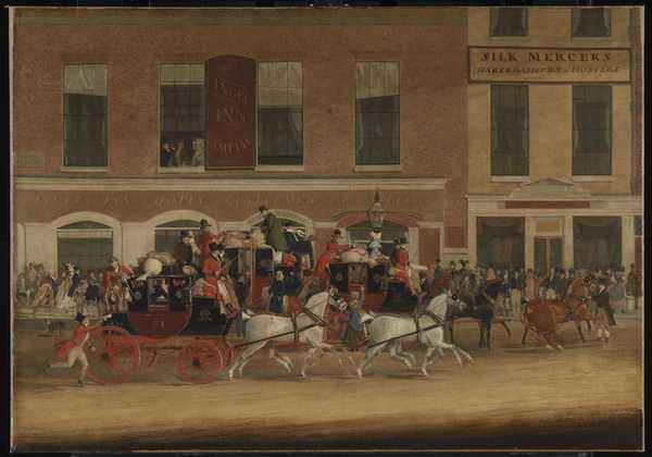 ‘The Royal Mail Coaches for the North Leaving the Angel, Islington ...