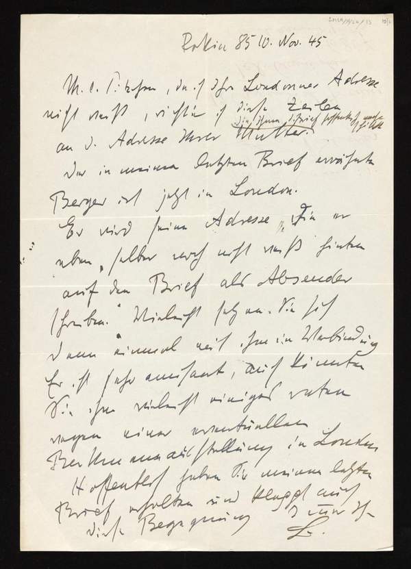 Letter from Max Beckmann, Amsterdam‘, Max Beckmann, recipient: Marie ...