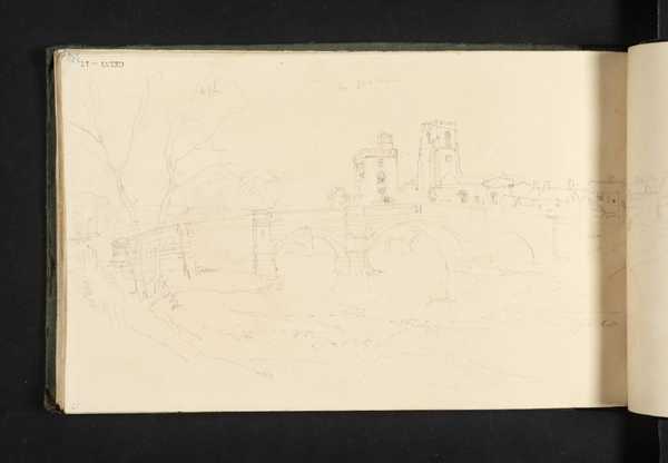 ‘West Tanfield Bridge, Church and Marmion Tower‘, Joseph Mallord ...